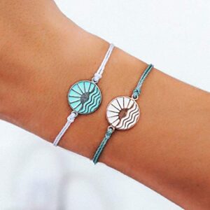 Pura Vida Rose Gold Sunrise to Sunset Bracelet - Adjustable Band - Smoke Blue