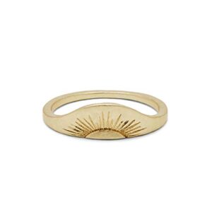 pura vida gold-plated rising sun ring - brass base, hammered finish - size 7