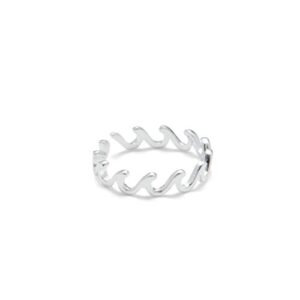 pura vida silver wave toe ring - .925 sterling silver, adjustable end - one size