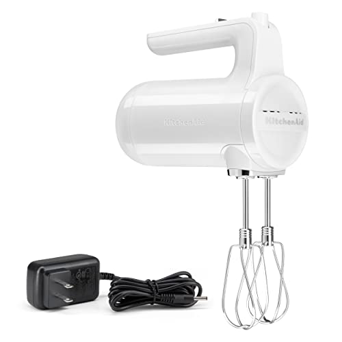 KitchenAid Cordless 7 Speed Hand Mixer - KHMB732, White