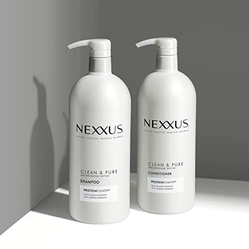 Nexxus Clean and Pure Clarifying Shampoo and Conditioner With ProteinFusion, 2-Pack for Nourished Hair Paraben Free Salon Shampoo 33.8 oz