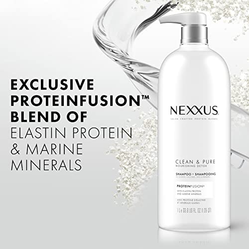 Nexxus Clean and Pure Clarifying Shampoo and Conditioner With ProteinFusion, 2-Pack for Nourished Hair Paraben Free Salon Shampoo 33.8 oz