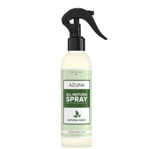 azuna all-natural odor remover spray & surface cleaner | air purifier with tea tree oil | plant-based & long lasting | for pet odors, smoke & strong odors | natural scent, 8 oz.