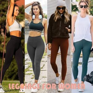 yeuG 7 Pack High Waisted Leggings for Women Tummy Control Soft Workout Yoga Pants(1#7 Pack Black,Large-X-Large)