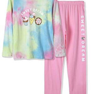 Big Girls Pajamas Cozy Cotton Tie dye Sweet Dream Loungewear PJ Set Kids Size 8