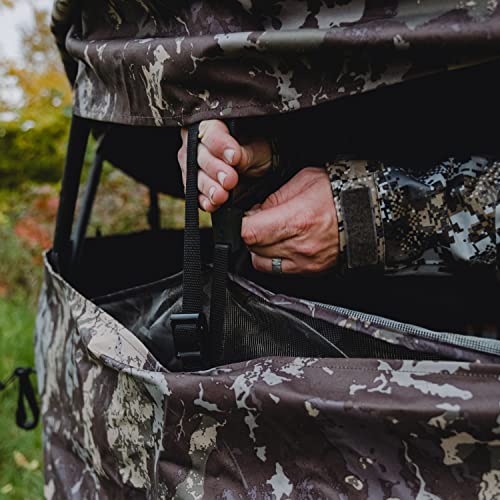 Barronett Blinds OX5 Hub Hunting Blind, 4 Person Pop Up Ground Blind, Crater Core Camo, BX550CC