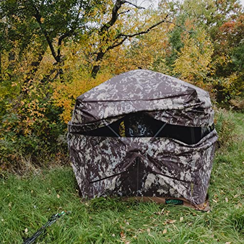 Barronett Blinds OX5 Hub Hunting Blind, 4 Person Pop Up Ground Blind, Crater Core Camo, BX550CC