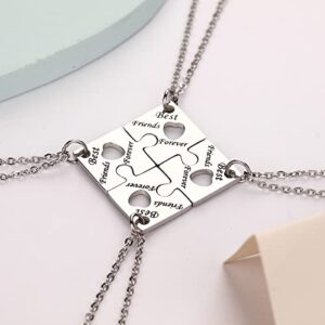 Yonhon 4 BFF Best Friend Necklace Puzzle Friendship Necklace for 4