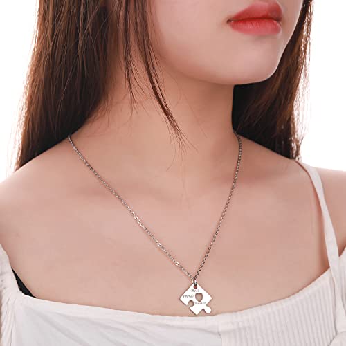 Yonhon 4 BFF Best Friend Necklace Puzzle Friendship Necklace for 4