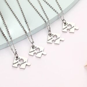 Yonhon 4 BFF Best Friend Necklace Puzzle Friendship Necklace for 4