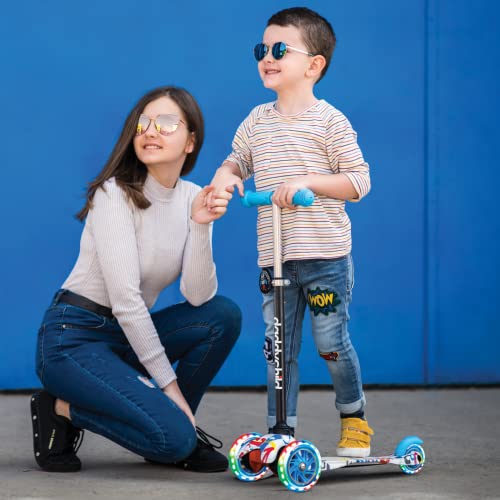 3 Wheel Scooters for Kids, Kick Scooter for Toddlers 3-6 Years Old, Boys and Girls Scooter with Light Up Wheels, Mini Scooter for Children (Pink)