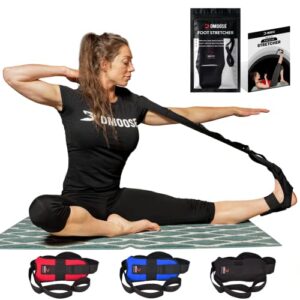 dmoose calf stretcher & foot stretcher for plantar fasciitis - hamstring stretcher stretching strap for achilles tendonitis, leg stretcher ligament stretching belt for pain relief, dancers and yoga