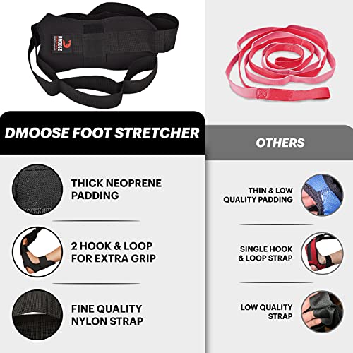 DMoose Calf Stretcher & Foot Stretcher for Plantar Fasciitis - Hamstring Stretcher Stretching Strap for Achilles Tendonitis, Leg Stretcher Ligament Stretching Belt for Pain Relief, Dancers and Yoga