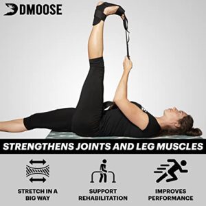 DMoose Calf Stretcher & Foot Stretcher for Plantar Fasciitis - Hamstring Stretcher Stretching Strap for Achilles Tendonitis, Leg Stretcher Ligament Stretching Belt for Pain Relief, Dancers and Yoga