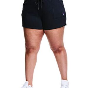 Champion French Terry, Comfortable Plus Size Gym Shorts for Women, Black, 2X