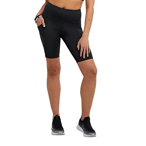 Champion Women's Absolute Bike, Comfortable Moisture-Wicking Shorts, 9" Inseam, Black, Large