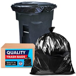 veska 95 gallon trash bags (huge 50 bags w/ties) 95-96 gallon trash bags large black heavy duty can liners, large 90 gal, 95 gal, 96 gal,100 gallon garbage can liners