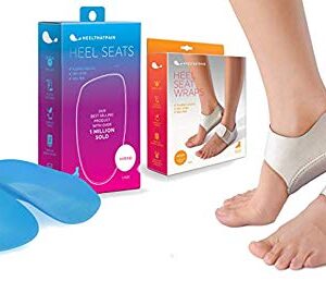 Heel That Pain Plantar Fasciitis Insoles Heel Seats Foot Orthotic Inserts, Hybrid Large (W10.5-13, M8.5-12) & Heel That Pain Heel Seat Wraps for Plantar Fasciitis Heel Spurs, Large (W10.5-13, M8.5-12)