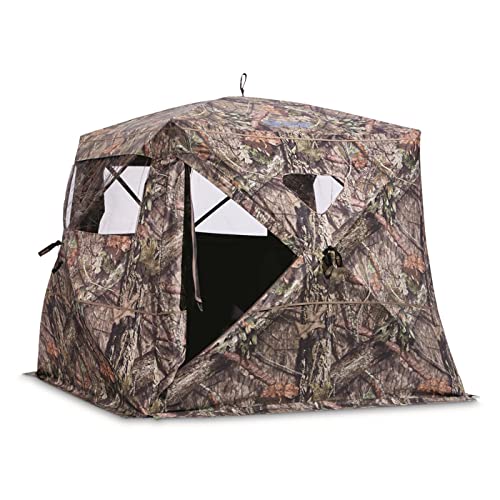 Guide Gear Flare 270 Pop-Up Hunting Camo Ground Blind for Deer, Duck, Bow, and Turkey Hunting Gear, Equipment, and Accessories, Mossy Oak Break-Up Country