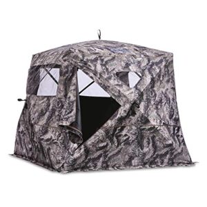 Guide Gear Flare 270 Pop-Up Hunting Camo Ground Blind for Deer, Duck, Bow, and Turkey Hunting Gear, Equipment, and Accessories, Mossy Oak Break-Up Country