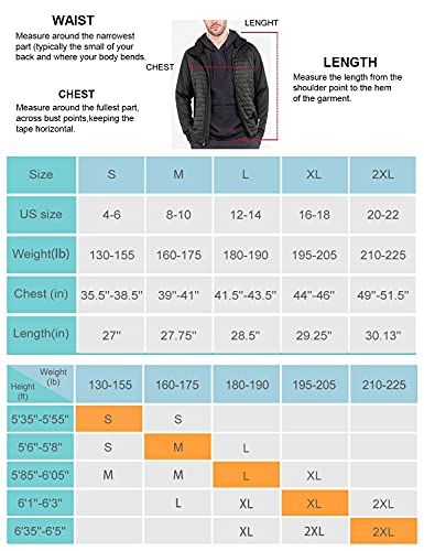 BALEAF Men's Running Jacket Lightweight Thumble Hole Warm Up Puffer Jacket Hybrid Thermal Coat Insulated Hiking Golf Black S