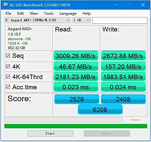 Asgard AN3+ 1TB NVMe SSD M.2 - PCIe Internal Solid State Drive for Computer Motherboards, Gaming CPU Hard Drives with Intel and 3D NAND Flash Technology in Red Heat