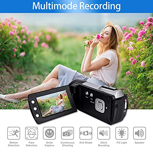 Video Camera for Kids Camcorder Digital YouTube Vlogging Camera Recorder 1080P 30FPS 36MP 2.7 Inch 270 Degree Rotation Screen 8X Digital Zoom Vlog Camera Digital for Kids Teens Beginners Elderly