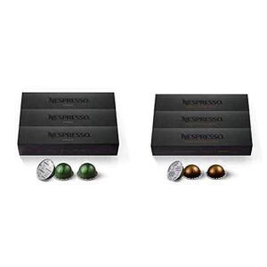 nespresso capsules vertuoline, stormio, dark roast coffee, 30 count coffee pods, brews 7.8oz & capsules vertuoline, double espresso chiaro,medium roast espresso coffee, coffee pods, 30 count