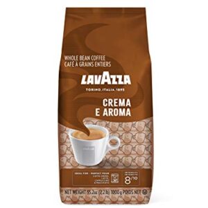 Lavazza Super Crema Whole Bean Coffee Blend, Medium Espresso Roast, 2.2 Pound (Pack of 1) & Crema e Aroma Whole Bean Coffee Blend, Medium Roast, 2.2-Pound Bag