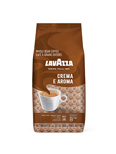 Lavazza Super Crema Whole Bean Coffee Blend, Medium Espresso Roast, 2.2 Pound (Pack of 1) & Crema e Aroma Whole Bean Coffee Blend, Medium Roast, 2.2-Pound Bag