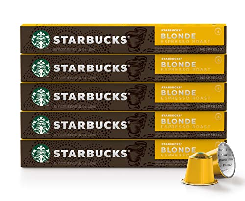 Starbucks by Nespresso, Blonde Roast Espresso (50-count single serve capsules) & Espresso Dark Roast (50-count single serve capsules, compatible with Nespresso Original Line System)