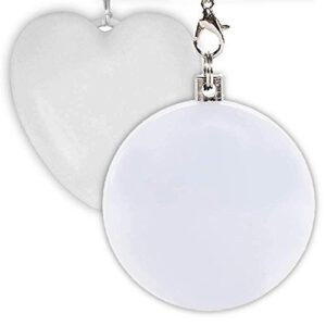 purse led light, handbag, 2 pack bundle, one round + one heart shaped. handbag, bag, original gift (white) key chain illuminator, leash included