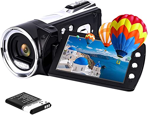 Video Camera Camcorder Full HD 1080P 30FPS 24MP Vlogging Camera for YouTube Video Recorder 2.7 Inch 270 Degree Rotation Screen Digital Camera for Kids Children Teens Beginners Seniors Gifts