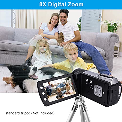 Video Camera Camcorder Full HD 1080P 30FPS 24MP Vlogging Camera for YouTube Video Recorder 2.7 Inch 270 Degree Rotation Screen Digital Camera for Kids Children Teens Beginners Seniors Gifts