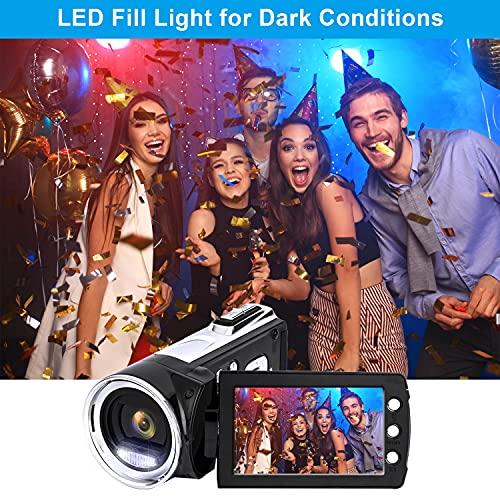 Video Camera Camcorder Full HD 1080P 30FPS 24MP Vlogging Camera for YouTube Video Recorder 2.7 Inch 270 Degree Rotation Screen Digital Camera for Kids Children Teens Beginners Seniors Gifts