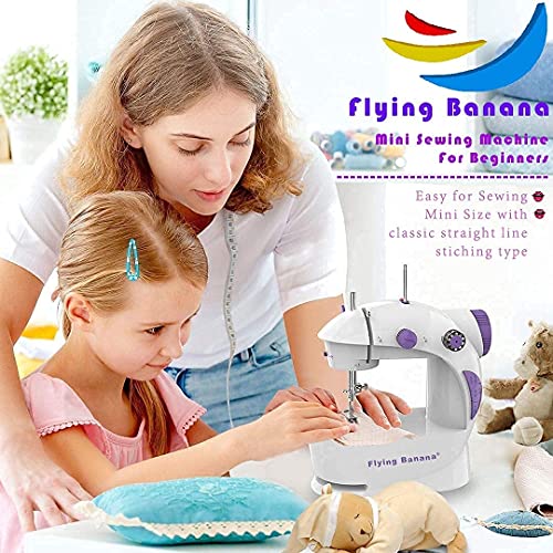 Sewing Machine for Beginners with Extension Table, Adjustable 2-Speed 2-Thread Mini Sewing Machine, Portable Electric Maquina de Coser with Foot Pedal, Perfect for DIY, Ideal Gift for Kids and Adults