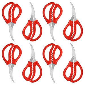 calary 8pcs seafood scissors crab scissors seafood shears multifunctional crab leg crackers and tools