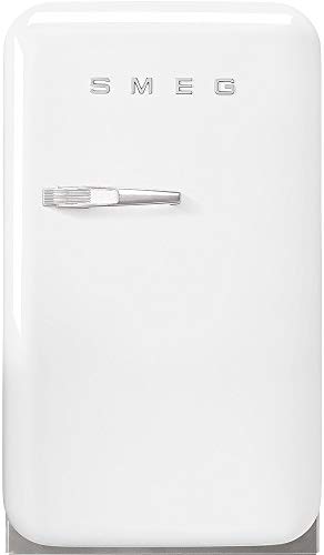 Smeg FAB5URWH3 16" 50's Retro Style Series Compact Cooler with 1.5 cu. ft. Capacity Automatic Defrost LED Interior Lighting and Adjustable Shelves White, Right Hand Hinge