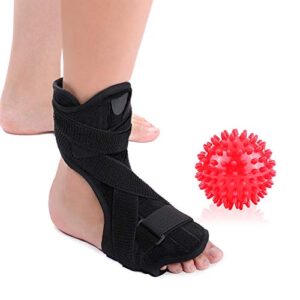 Wrap Ankle Joint Support,Night Splint Foot Drop Orthotic Brace- Orthosis Brace Support Ankle Splint Support Fracture Sprain Injury Support with A Massage Ball for Treating Foot Drop