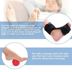 Wrap Ankle Joint Support,Night Splint Foot Drop Orthotic Brace- Orthosis Brace Support Ankle Splint Support Fracture Sprain Injury Support with A Massage Ball for Treating Foot Drop