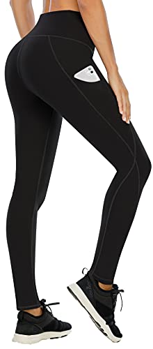 Ewedoos Fleece Lined Leggings with Pockets for Women - Thermal Warm Workout Winter Leggings for Women Yoga Pants for Women New Black