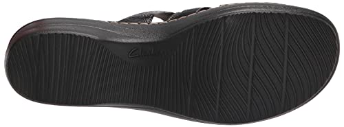 Clarks womens Merliah Karli Sandal, Black Leather, 9 US