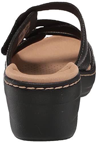 Clarks womens Merliah Karli Sandal, Black Leather, 9 US