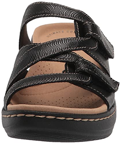 Clarks womens Merliah Karli Sandal, Black Leather, 9 US