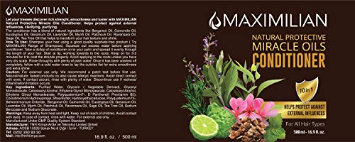 MAXIMILIAN All Natural Shampoo Deep Cleansing Natural Shampoo and Conditioner Set, 10 Hair Oils & Provitamin B5, Vegan Shampoo and Conditioner Shampoo Natural Scented, 2 x 16.9 Fl Oz