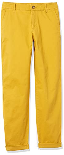 Amazon Essentials Women's Mid-Rise Slim-Fit Cropped Tapered Leg Khaki Pant, Dark Yellow, 12