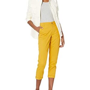 Amazon Essentials Women's Mid-Rise Slim-Fit Cropped Tapered Leg Khaki Pant, Dark Yellow, 12