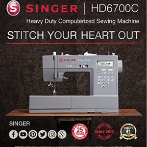 SINGER | HD6700 Electronic Heavy Duty Sewing Machine with 411 Stitch Applications - Sewing Made Easy