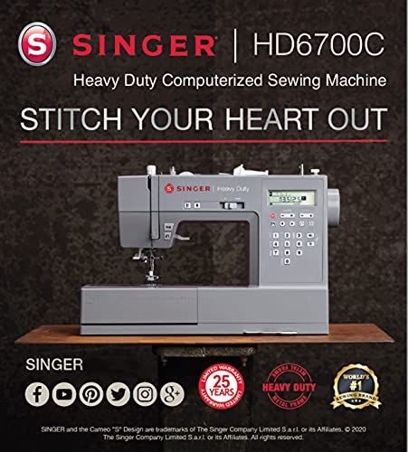 SINGER | HD6700 Electronic Heavy Duty Sewing Machine with 411 Stitch Applications - Sewing Made Easy