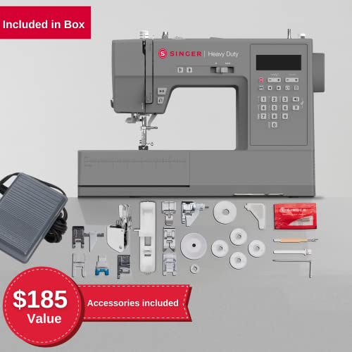 SINGER | HD6700 Electronic Heavy Duty Sewing Machine with 411 Stitch Applications - Sewing Made Easy